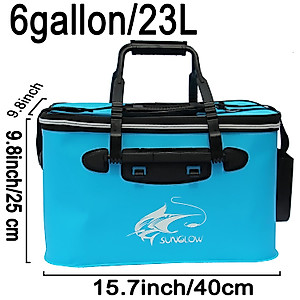 Foldable Multi-Functional Live Fish Bait Bucket - 6/8/10 Gallon, Outdoor Camping EVA Fishing Bag