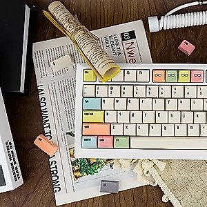 JOLINTAL 134 Keys Canvas Retro Beige Keycaps, PBT Custom Keycaps, Dye Sublimation Cherry MX XDA Profile Keycaps for Mechanical Keyboard
