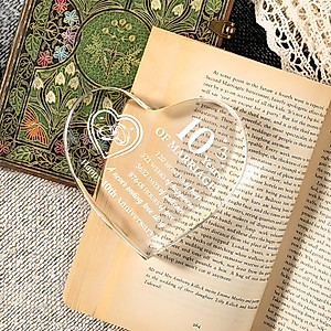 Milcier 10 Year Anniversary Present, Romantic 10th Anniversary Keepsake 3.9x3.9 Inch, Ten Years Anniversary Wedding Gifts for Husband Wife Her Him, 10th Anniversary Marriage Gifts for Men Women