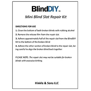 BlindDIY™ Clear Mini Blind Slat Repair Kit-Clear Blind Repair Tabs with String Holes- Clear Blind Fixers-Horizontal Blinds Replacement Slats