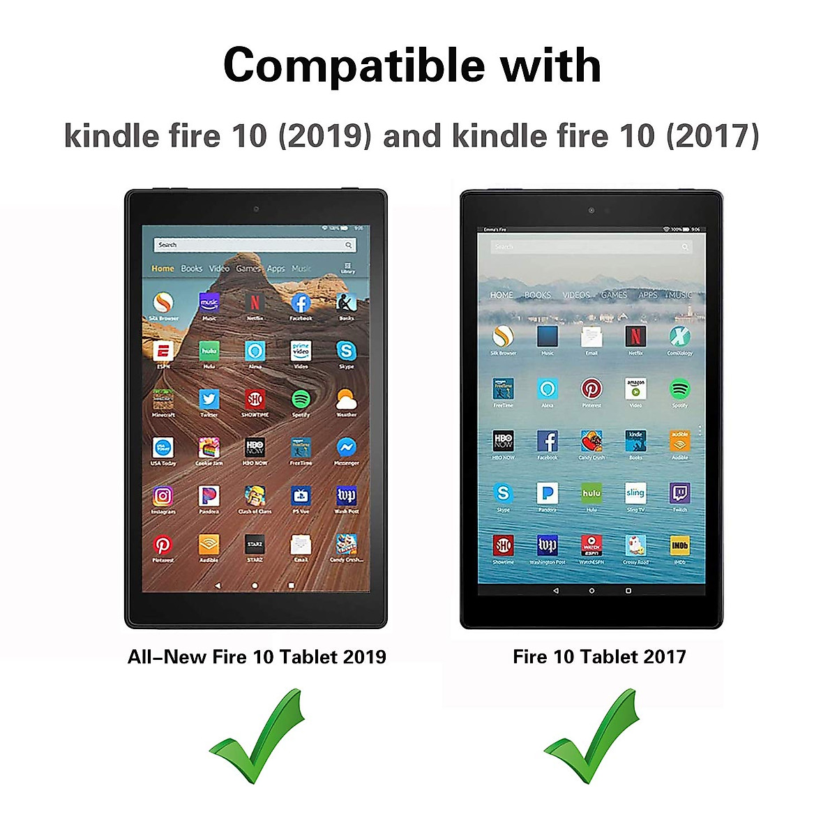 Case for Amazon Fire HD 10 Tablet (7th and 9th Generation, 2017 and 2019 Release) - Slim Folding Stand Cover with Auto Wake/Sleep .NOT for 2021 Released 11th Generation fire HD10(Dark Blue)