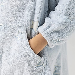 Cozy Bliss Wearable Blanket Hoodie Glow in The Dark Oversized Hooded Sweatshirt Lightweight with Giant Hood Pocket Super Soft Warm Comfy Plush Gifts for Kids Women Men Birthday Halloween
