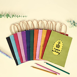 Moretoes 36pcs Paper Gift Bags, 5.9 x 3.15 x 8.25 Inch Small Bulk Party Favor Bags Goodie Bags with Handles for Kids Birthday, Baby Shower, Crafts, Christmas Party Supplies (12 Colors)