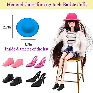 22 Pcs Mini Fashion Doll Accessories Toys, Including Fashion Mini Bag, Mini Perfume, Lipstick Sunglasses, High Heels and Fashion Hat for 11.5 inch Dolls