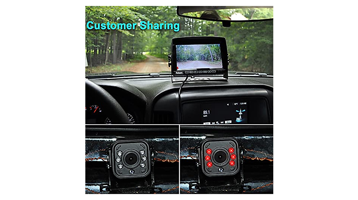 Rohent RV Backup Camera Wired HD 1080P 7 Inch Monitor DVR Recording ...