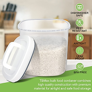 TBMax Airtight Food Storage Container -10 Lbs / 5.3QT Rice Container with Easy Seal Lid & Measuring Cup for Flour, Cereal, Dry Food Storage and Kitchen Pantry Organization