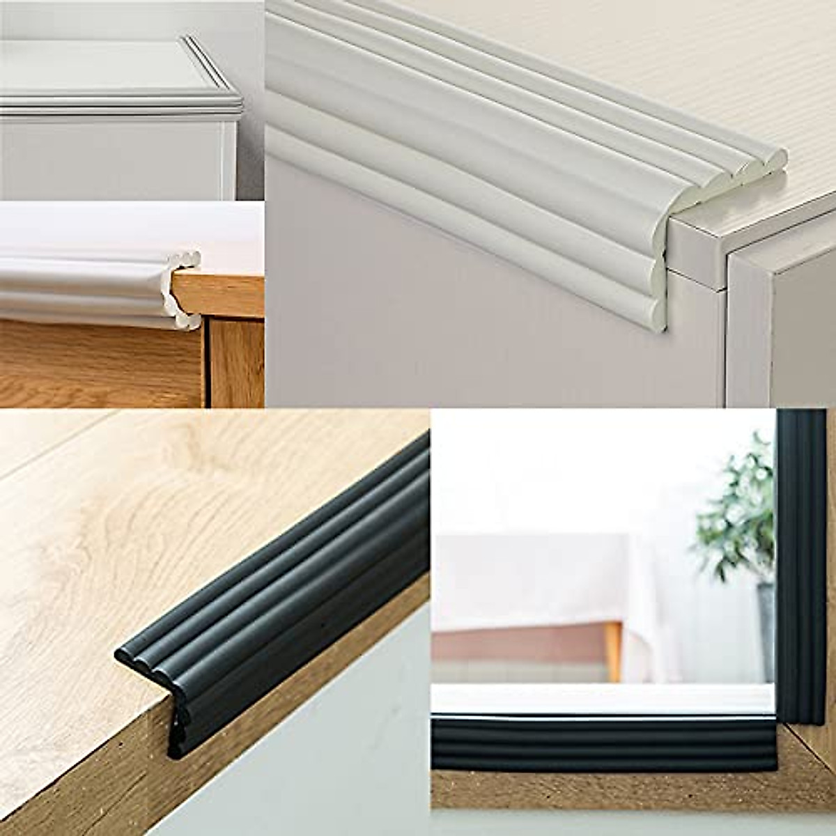 Makibi Edge Protector for Baby | Edge Guard Baby Proofing | Edge Bumpers for Furniture, Table, Desk | 3M Pre-Taped | 16.4ft/5m (Black)