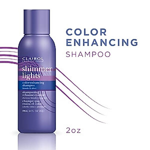 Clairol Professional Shimmer Lights Purple Shampoo, 2 fl. Oz | Neutralizes Brass & Yellow Tones | For Blonde, Silver, Gray & Highlighted Hair (Pack of 2)