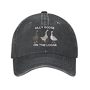 Funny Silly Goose Hat Silly Goosee On The Loose Hat Women Baseball Caps with Design Hat Black