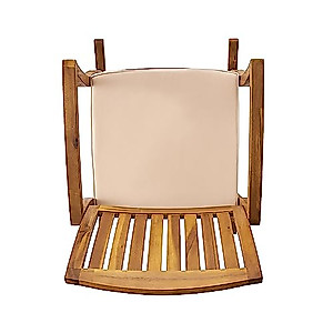 Christopher Knight Home Selma Acacia Rocking Chair with Cushion, Teak Finish