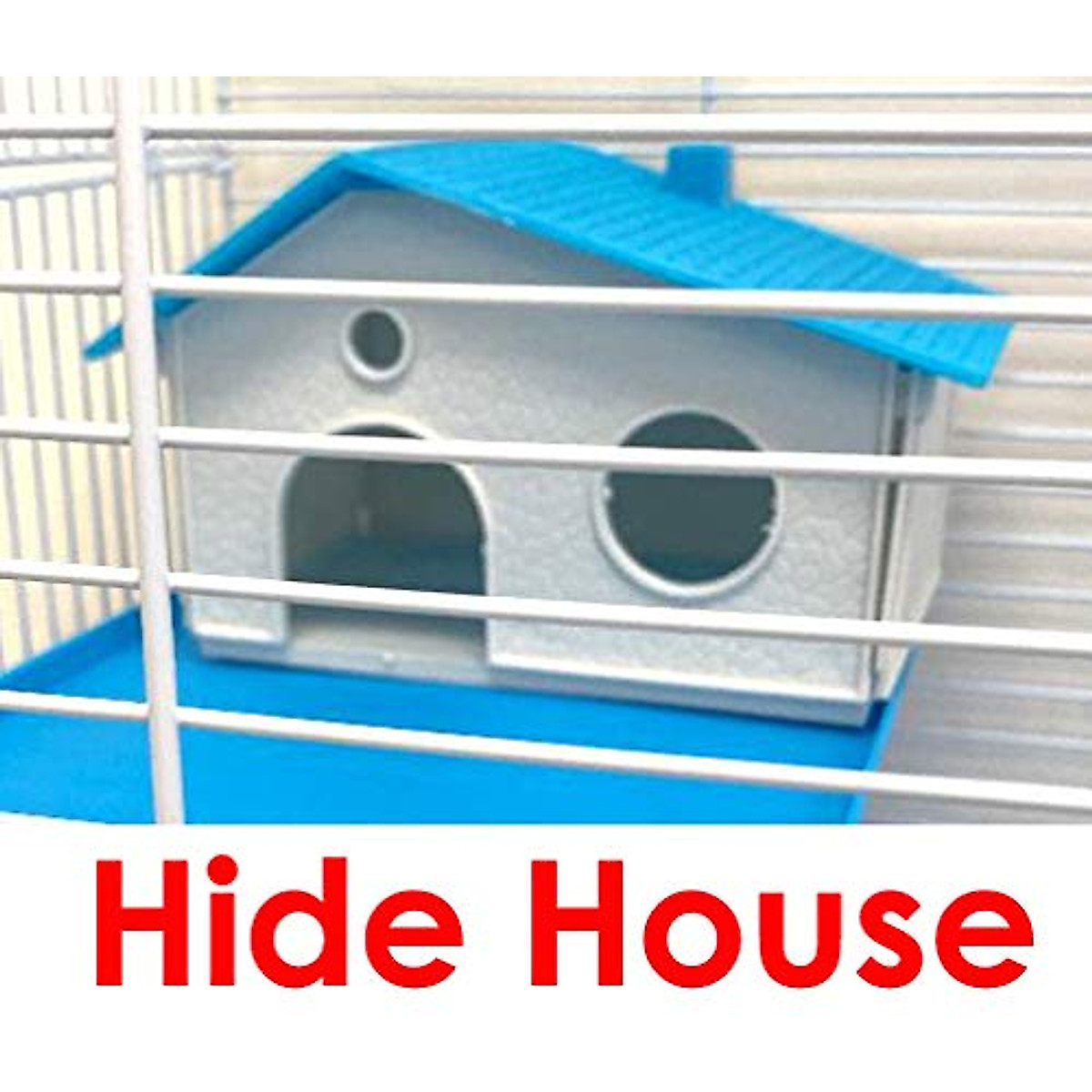 Large Twin Tower 5-Levels Crossing Level Tube Habitat Syrian Hamster Home Rodent Gerbil Mouse Mice Rat Wire Animal Cage (21L x 14W x 23H inches, Blue)
