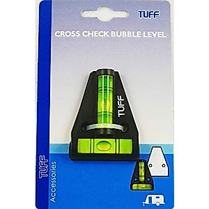 TUFF Level Tool Shatterproof, Waterproof, Durable Cross Check T Level For RV Leveling, Motorhome, Camping - Trailer, Construction, Hobby - Spirit Bubble Level - 2-Way Leveler Accessories - USA