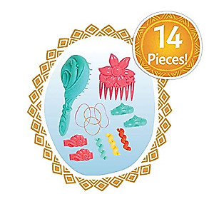 Disney Princess Moana Stying Head, 14-pieces, Officially Licensed Kids Toys for Ages 3 Up by Just Play