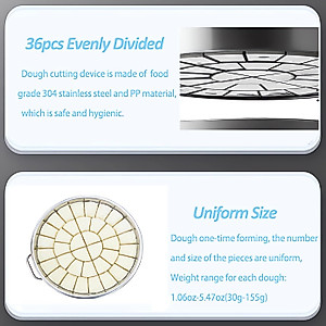 HayWHNKN Electric Dough Divider Rounder 36PCS Dough Cutter 1.06~5.47oz Automatic Dough Ball Cutting Making Machine Dough Equal Divider Bread Maker Lump Spacer Dough Divider for Bakery 110V