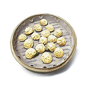 5Pieces 12 Inch Silicone Steamer Liners, Roud Non Stick Silicone Steamed Pad Baking Pastry Dim Sum Mesh for Home Kitchen Use