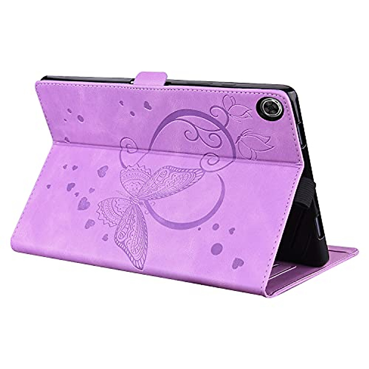 Linbol Case for Samsung Galaxy Tab A8 10.5 inch Tablet 2022 SM-X200 SM-X205 Folio Stand Magnetic Shell Cover,Slim Embossed Floral Samsung Galaxy Tab A8 10.5 Inch(2022)
