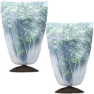 Bird Barrier Netting Mesh with Drawstring Plant Netting Cover Garden Protection from Animals Large Fruit Netting Cover for Protecting Plant Tree Vegetables Flowers from Bird (2 Pcs, 5.25 x 7.58 Ft)