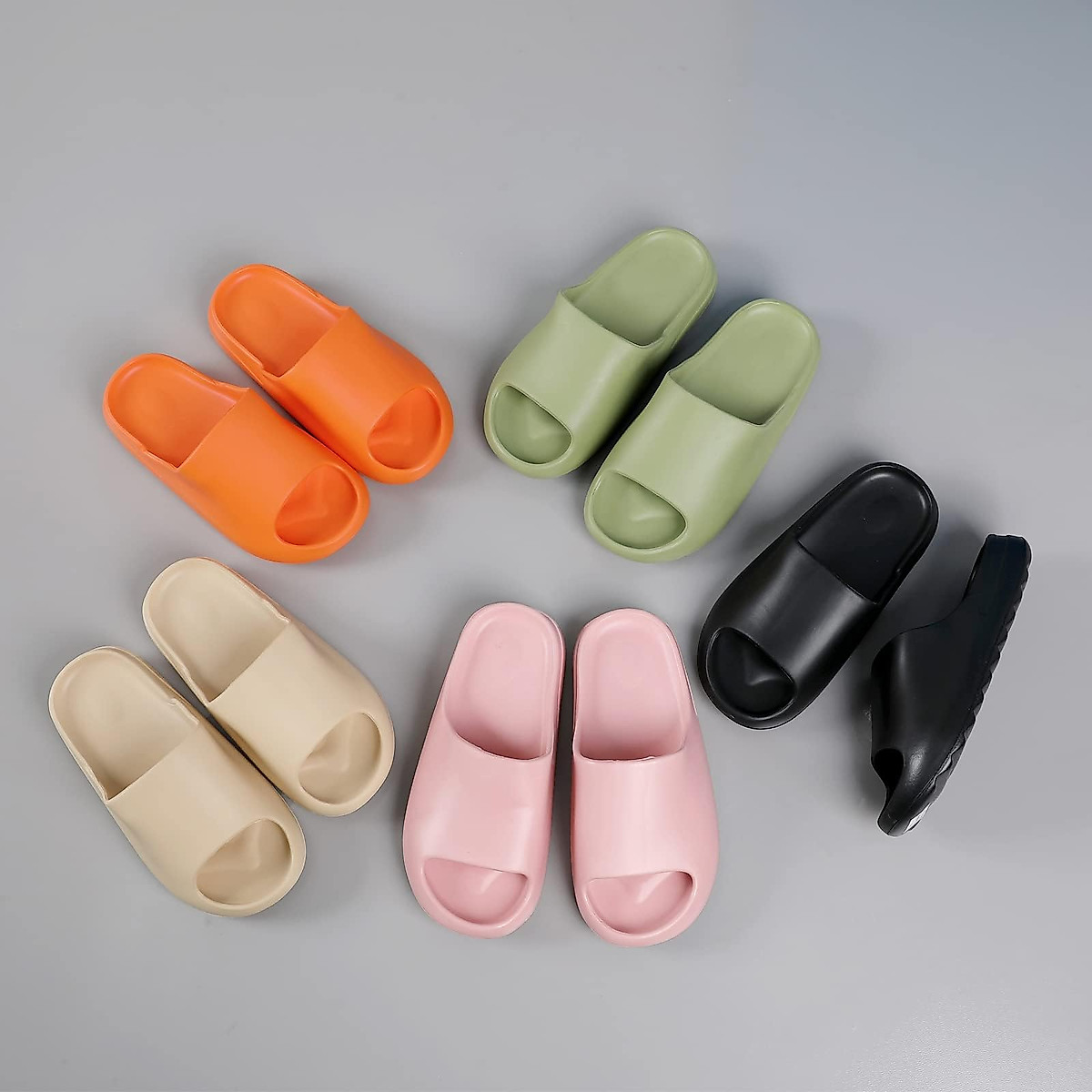 XTJSCBDSH Cloud Slides for Men and Women, Quick Drying Slippers Shoe Open Toe Thick Soft, Platform Slide Sandals Daily Shower Sandals, Non-Slip Bathroom Slippers Summer for Indoor & Outdoor