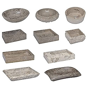 Wall-mounted Sink Gray 15"x9.4"x2.6" Marble,Marble WallMounted Sink: Modern Elegance for Your Bathroom or Washroom Bath Fixtures，Bathroom Sinks