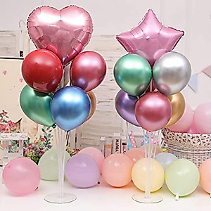 ZERIRA 4 Sets of Balloon Stand Kits, Reusable Clear Balloon Stand with Base Balloon Table Floor Stand for Birthday Party Baby Shower Wedding Anniversary Decoration