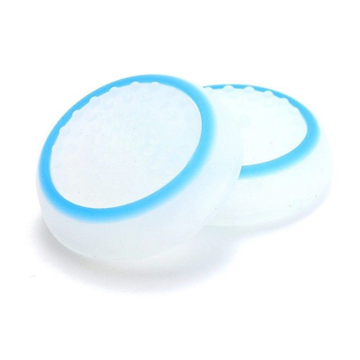Silicone Thumb Stick Grip Cap Joystick Thumbsticks Caps Cover for PS4 Xbox One PS3 Xbox 360 PS2 Game Controllers - White w/Blue