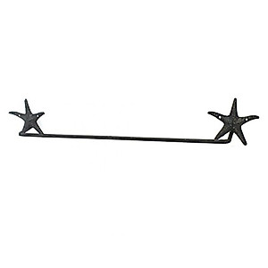Hampton Nautical Cast Iron Starfish Large Bath Towel Holder 28" Bathroom Beach Home Decorating