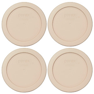 Pyrex 7202-PC Blush Round Plastic Food Storage Lid, Made in USA - 4 Pack