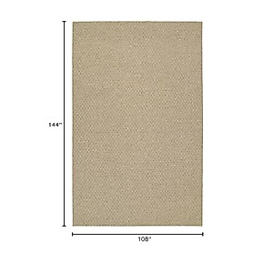 Garland Rug Town Square Beige Tan 9' x 12' Non Slip Area Rug for Living Rooms & Hallways, Stylish & Durable for High-Traffic Areas