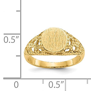 IceCarats 14K Yellow Gold Custom Engraved Signet Ring Handmade Personalized Monogram Initial Letter Band Size 4