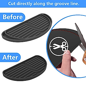 Refrigerator Drip Catcher Tray .JIUBAR Non-slip Cuttable fridge water Dispenser Drip Tray,Silicone refrigerator Water Drip Catcher for GE, Samung Fridge Drip Tray (SemiCircular-Black)