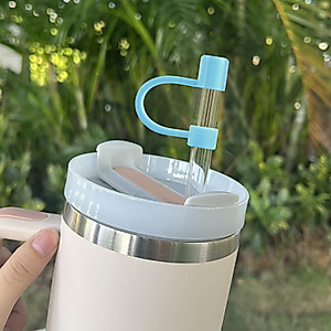 Velaco 14Pcs 0.4in/10mm Diameter Silicone Straw Covers Cap Compatible with Stanley 20 30&40 Oz Cup, Straw Toppers for Stanley 40 Oz Tumbler with Handle, Dust-Proof Straw Caps for Water Bottle
