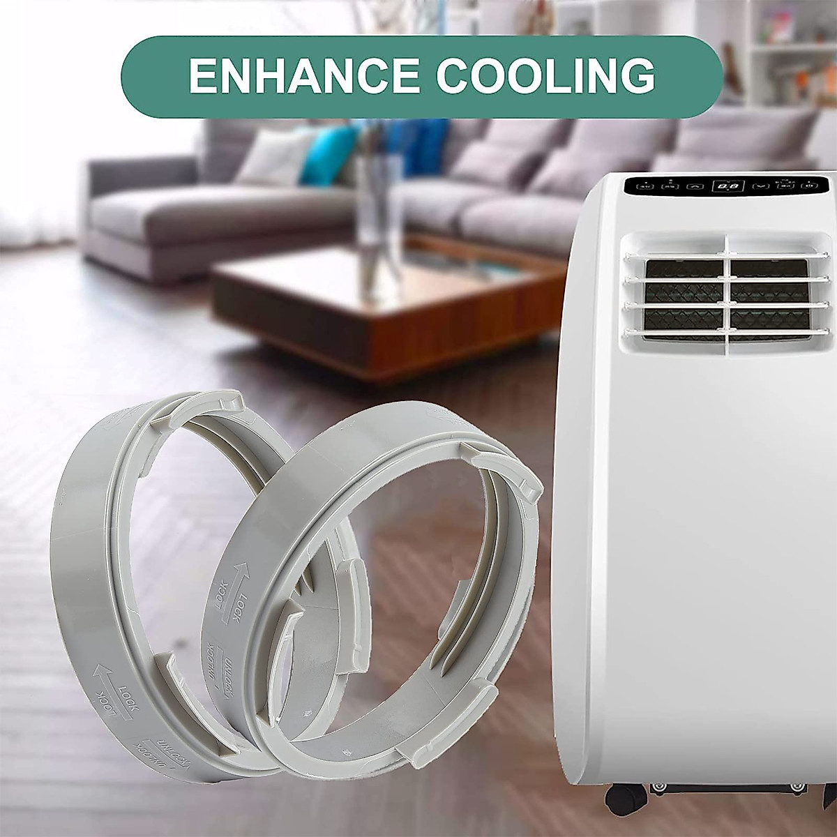 AMIJOUX 6 inch Portable Air Conditioner Exhaust Hose Extention Coupler, Mobile Air Conditioning Exhaust Pipe Tube Connector Accessories, Extention Adapter Universal for Air Conditioning