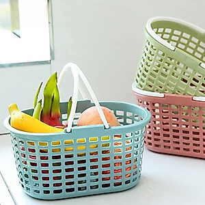 Portable Shower Basket, Box With Handle Plastic Organizer,Bathroom Torage Boxes, College Dorm Room Supplies, Kitchen, Camp, Gym (Pink)