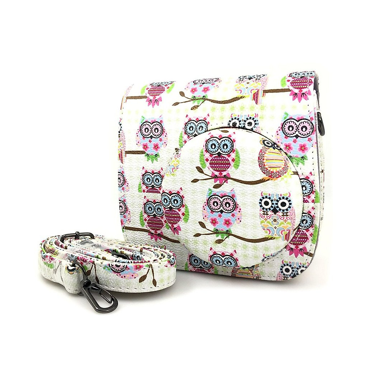 CLOVER 8 in 1 Accessory Bundles Set for Fujifilm Instax Mini 8 Instant Camera (Owl Case Bag/Album/Close-Up Lens/Wall Hanging Frame/Photo Frame/Sticker Borders)