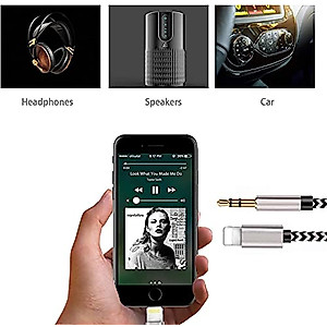 [Apple MFi Certified] AUX Cord for iPhone 13, Lightning to 3.5 mm Headphone Jack Adapter, 3.5mm to Lightning Adapter, Aux Adapter, Headphone Jack Adapter, Compatible for iPhone 12 11 XS XR X 7 7P 8 8P