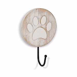 dwellington Vintage Style Dog Paw Wall Mounted Coat Rack Rustic Farmhouse Leash Holder Wall Hanging Hooks