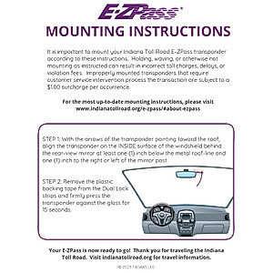 E-ZPass Transponder - Indiana Toll Road (ITRCC) (1-Pack)