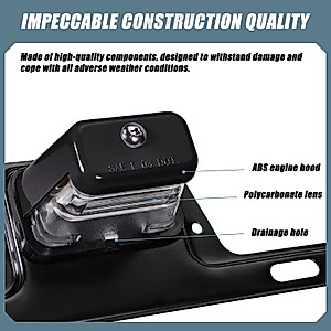 gunhunt 1 PC Truck License Plate Light, 8.4" x 2.9" x 2.3" 2 LED License Plate Light IP67 Waterproof Dustproof with Mounting Bracket, Drain Hole Light Holder Bracket, Universal for Trucks (Black)