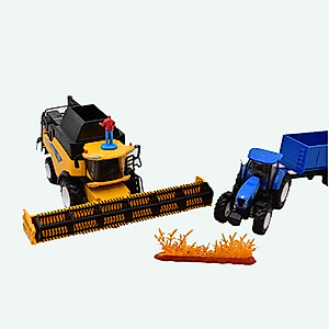 New Ray Holland Cr9090 Cargo Jig + New Hollan Trailer Tractor 1/32° 05765 Green