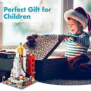 Nimpark Space Exploration Shuttle Building Set - Compatible with Major Brands, 6-in-1 Aerospace MOC Model Toys with Launch Control Center for 6 7 8 9 10 11 12 Year Old Kids, Boys & Girls (1000 Pcs)