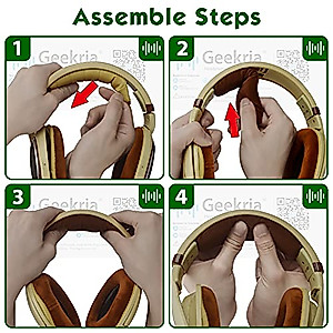 Geekria Velour Headband Pad Compatible with Sennheiser HD598 HD598SE HD598CS HD595 HD569 HD559 HD558 HD555 HD518 HD515 Game ONE PC360 PC373D Headphone Replacement Headband/Headband Cushion (Brown)