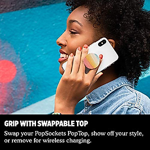 PopSockets PopGrip: Phone Grip and Phone Stand, Collapsible, Swappable Top, Desert Sunrise