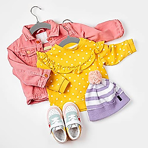 Utopia Home Kids Hangers Velvet (Pack of 50) - 11.6 Inch Durable Baby Hangers for Closet - Perfect Toddler Hangers for Everyday Use (Grey)