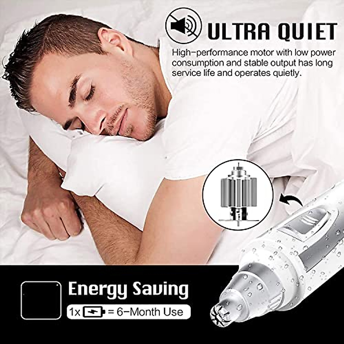 ELORES Ear and Nose Hair Trimmer Clipper - 2020 Professional Painless Eyebrow and Facial Hair Trimmer for Men and Women, Battery-Operated, IPX7 Waterproof Dual Edge Blades for Easy Cleansing