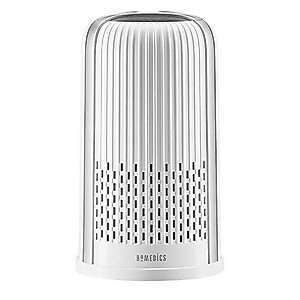 HoMedics TotalClean 4-in-1 Tower Air Purifier, 360-Degree HEPA Filtration for Allergens, Dust and Dander with Ionizer for Home, Office and Desktop, Night-Light and Essential Oil Aromatherapy (White)