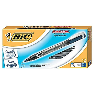 BIC Fpin11be Intensity Permanent Marker Pen, 5Mm, Fine, Blue, Dozen