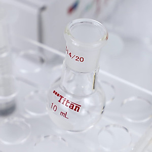 ADAMAS-BETA Lab Boiling Flasks 10mL Single Neck Round Bottom Boiling Flasks Borosilicate Glass with 14/20 Standard Taper Outer Joint