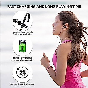 SoundMAGIC ST80 Neckband Bluetooth Earbuds - Waterproof HiFi Stereo Sound Earphones Wired Detachable in Ear Headphones with Adjustable Metal Mechanism Ear Hooks, Black