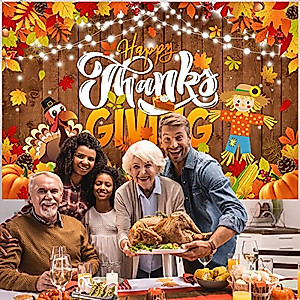 Happy Thanksgiving Background - Thanksgiving Banner Decoration Fall Pumpkin Turkey Maple Leaf Fall Party Decorations Thanksgiving Photography Background