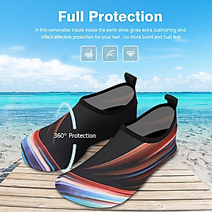 JOTO Water Shoes for Women Men Kids, Barefoot Quick-Dry Aqua Water Socks Slip-on Swim Beach Shoes for Cruise Ship Snorkeling Surfing Kayaking Beach Walking Yoga